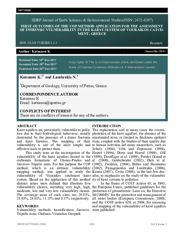(PDF) FIRST OUTCOMES OF THE COP METHOD APPLICATION FOR THE ASSESSMENT ...