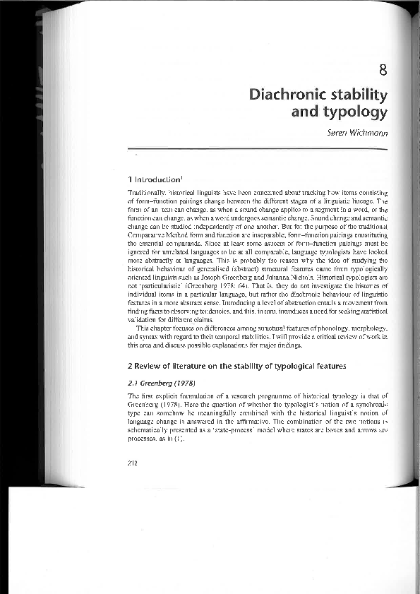 (PDF) Diachronic stability and typology