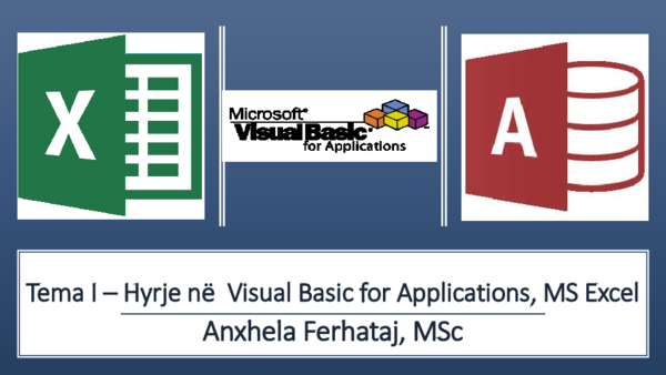 (PDF) Tema I – Hyrje në Visual Basic for Applications, MS Excel