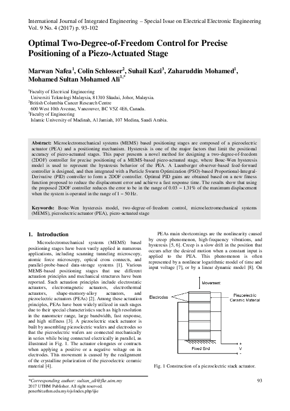 (PDF) Optimal Two-Degree-of-Freedom Control for Precise Positioning of ...