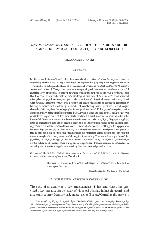 (PDF) Historia Magistra Vitae, Interrupting: Thucydides and the ...