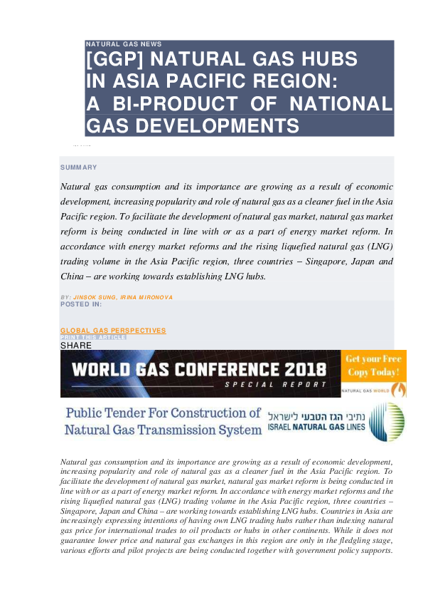 (PDF) Natural gas hubs in Asia in Asia Pacific region: a bi-product of ...