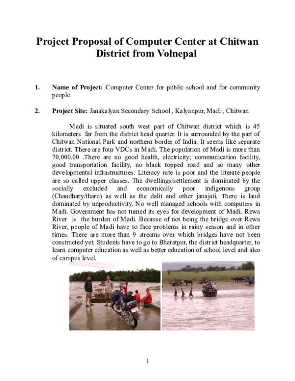 (DOC) Project Proposal of Computer Center at Chitwan District from ...