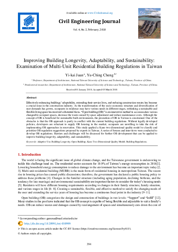(PDF) Improving Building Longevity, Adaptability, and Sustainability ...