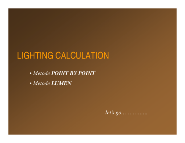 (PDF) LIGHTING CALCULATION