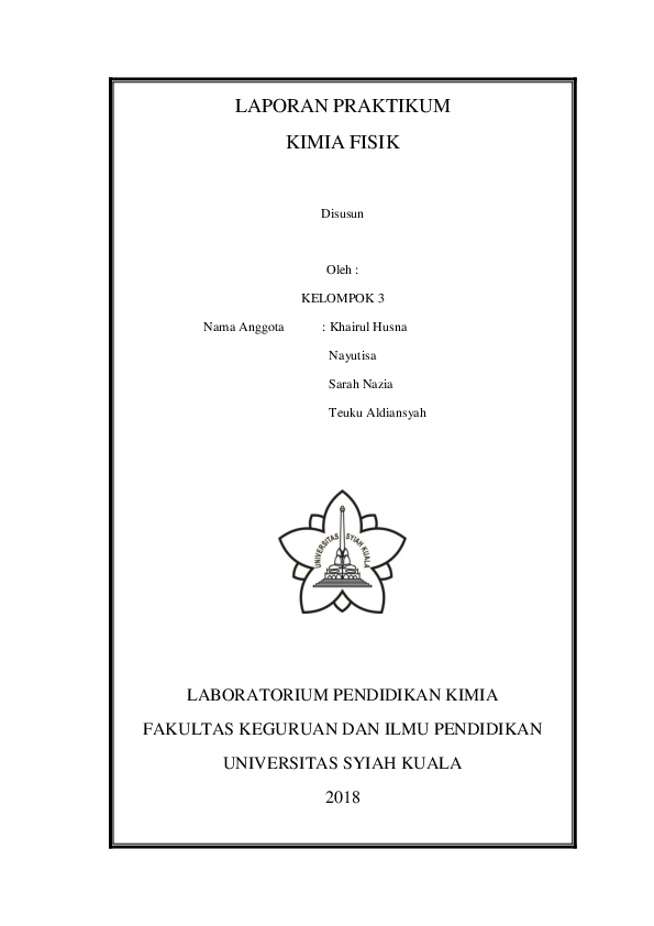 (DOC) LAPORAN PRAKTIKUM KIMIA FISIK