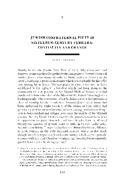 (PDF) Elliott Horowitz, “Jewish Confraternal Piety in Sixteenth-Century ...