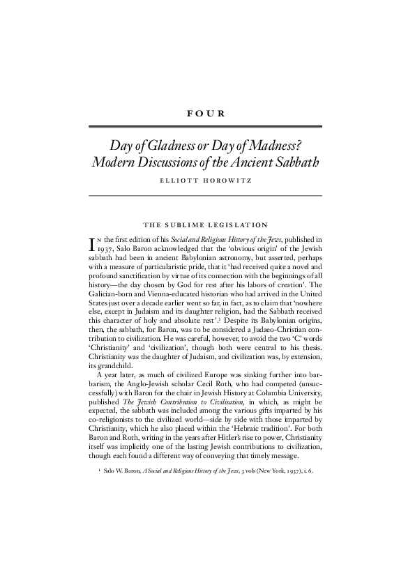 (PDF) Elliott Horowitz, “Day of Gladness or Day of Madness: Modern ...