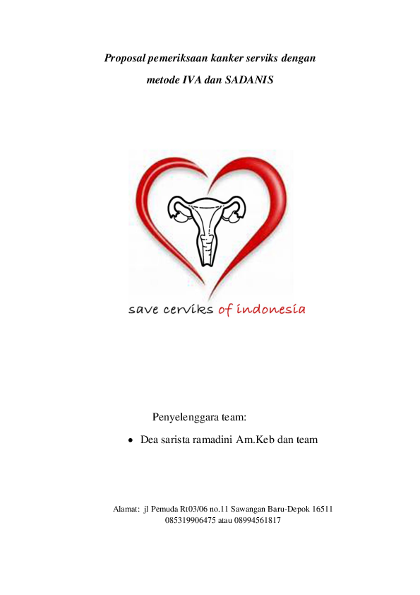 (DOC) Proposal pemeriksaan kanker serviks dengan metode IVA dan SADANIS
