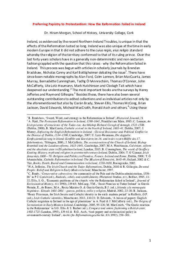 (PDF) Preferring Papistry to Protestantism: How the Reformation Failed ...