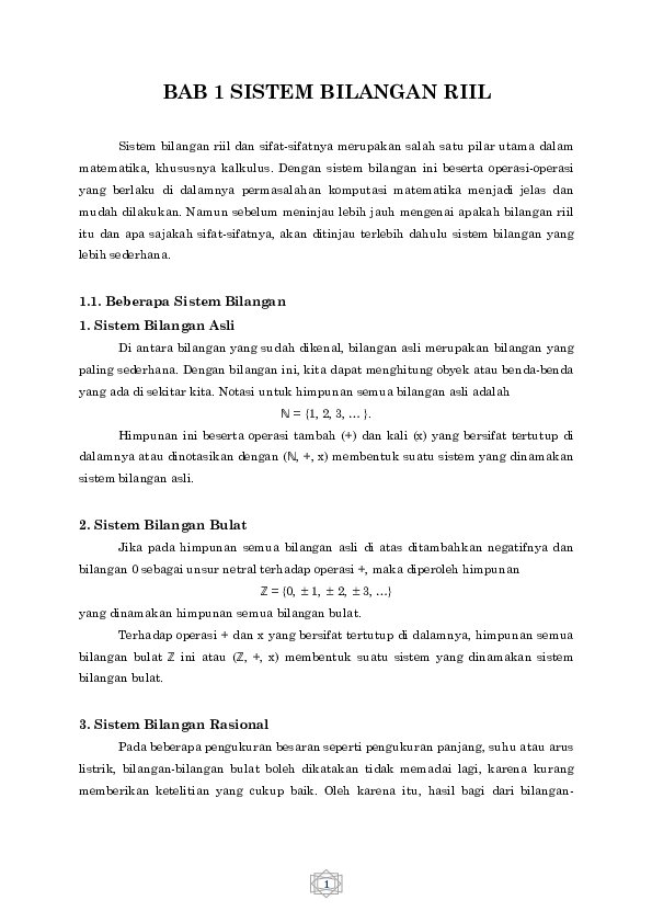 (PDF) BAB 1 SISTEM BILANGAN RIIL