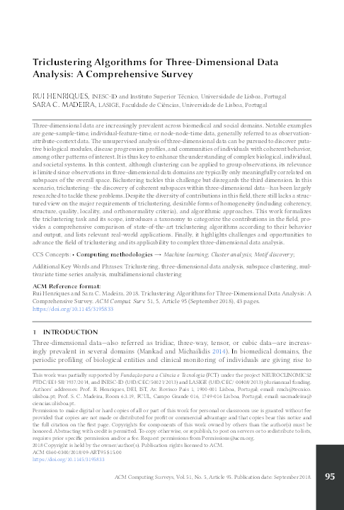 (PDF) Triclustering Algorithms for Three-Dimensional Data Analysis: A Comprehensive Survey
