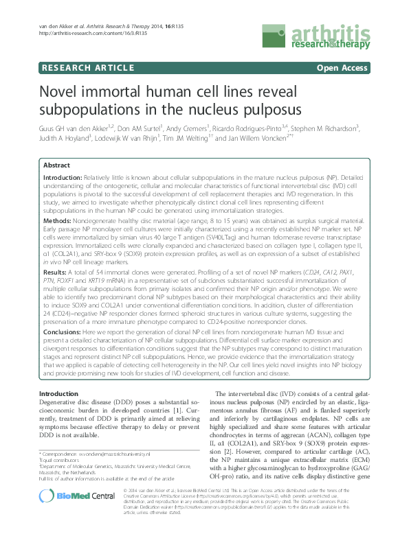 (PDF) Novel immortal human cell lines reveal subpopulations in the ...