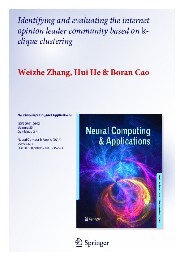 (PDF) Identifying and evaluating the internet opinion leader community based on k-clique clustering