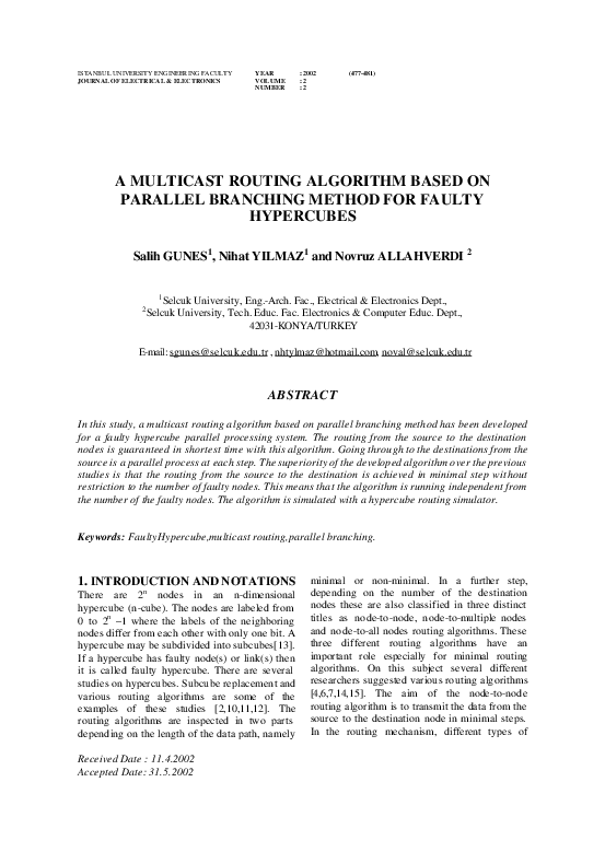 Pdf A Multicast Routing Algorithm Based On Parallel Branching Method