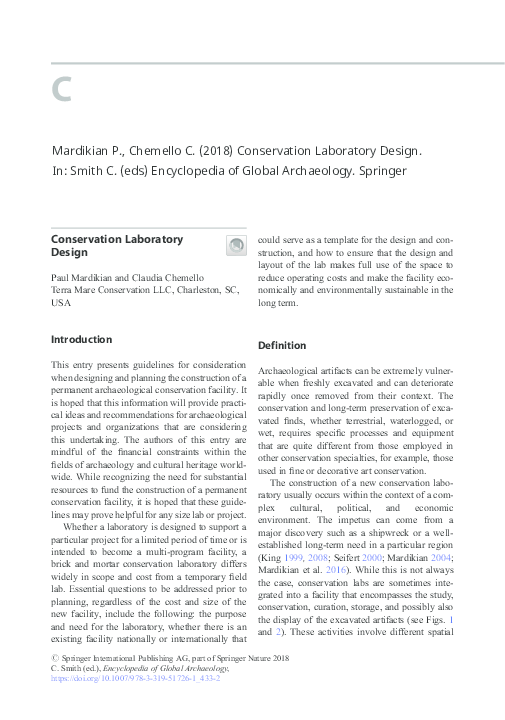 (PDF) Design of Conservation Laboratories