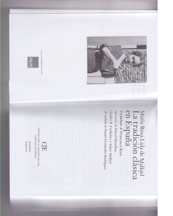 (PDF) María Rosa Lida de Malkiel, La tradición clásica en España ...