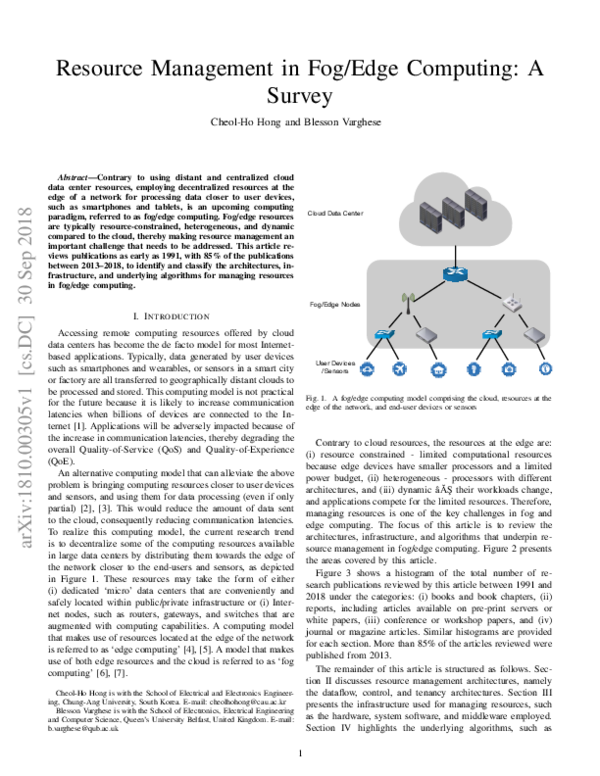 (PDF) Resource Management in Fog/Edge Computing: A Survey