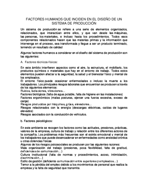 (DOC) FACTORES HUMANOS QUE INCIDEN EN EL DISEÑO DE UN SISTEMA DE PRODUCCIÓN