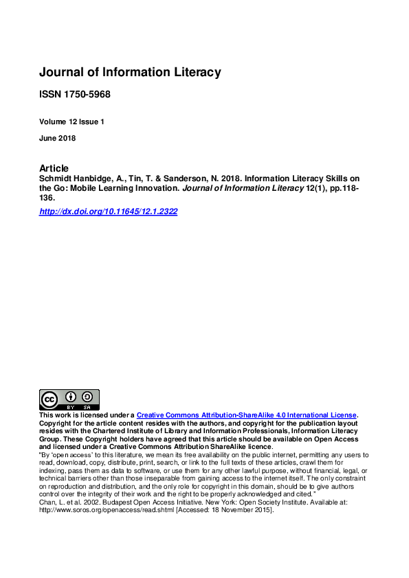 (PDF) Journal of Information Literacy