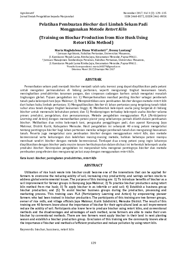 Pelatihan Pembuatan Biochar dari Limbah Sekam Padi Menggunakan Metode ...