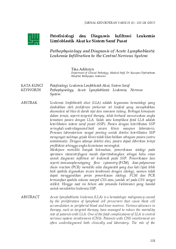 (PDF) Patofisiologi dan Diagnosis Infiltrasi Leukemia Limfoblastik Akut ...