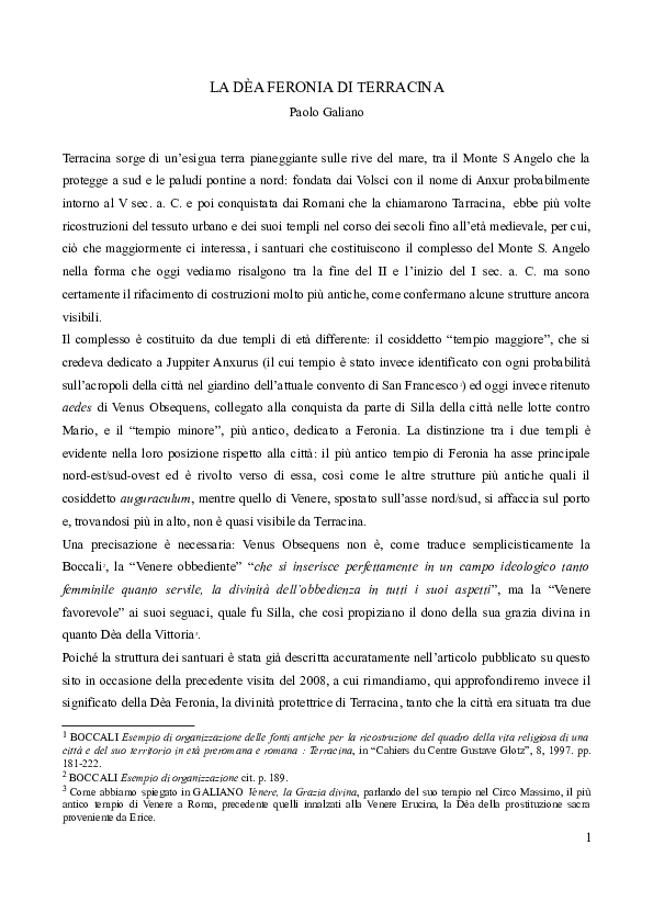 (DOC) LA DÈA FERONIA DI TERRACINA