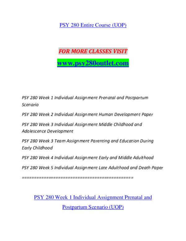 (PDF) PSY 280 OUTLET Perfect Education/ psy280outlet.com | Chandika15 Chandika15 - Academia.edu