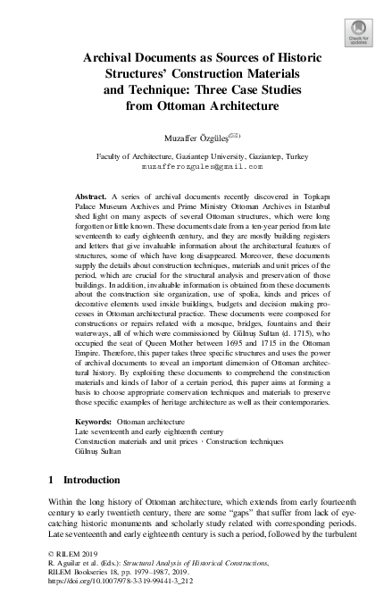 (PDF) Archival Documents as Sources of Historic Structures ...