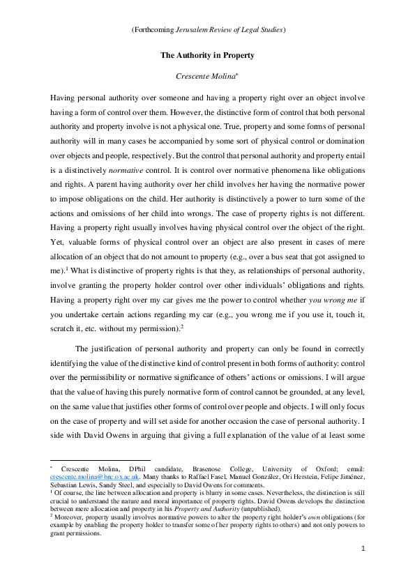 (PDF) THE AUTHORITY IN PROPERTY