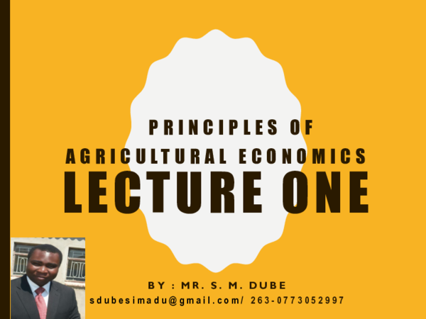 (PDF) Principles of Agricultural Economics