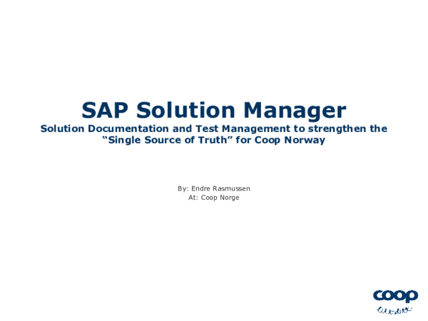(PDF) SAP Solution Manager Solution Documentation and Test Management ...