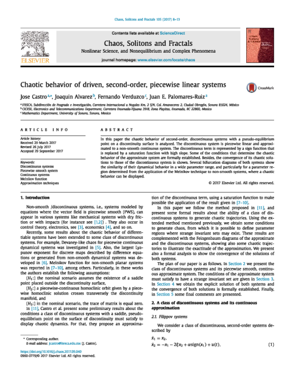 Pdf Chaotic Behavior Of Driven Second Order Piecewise Linear Systems