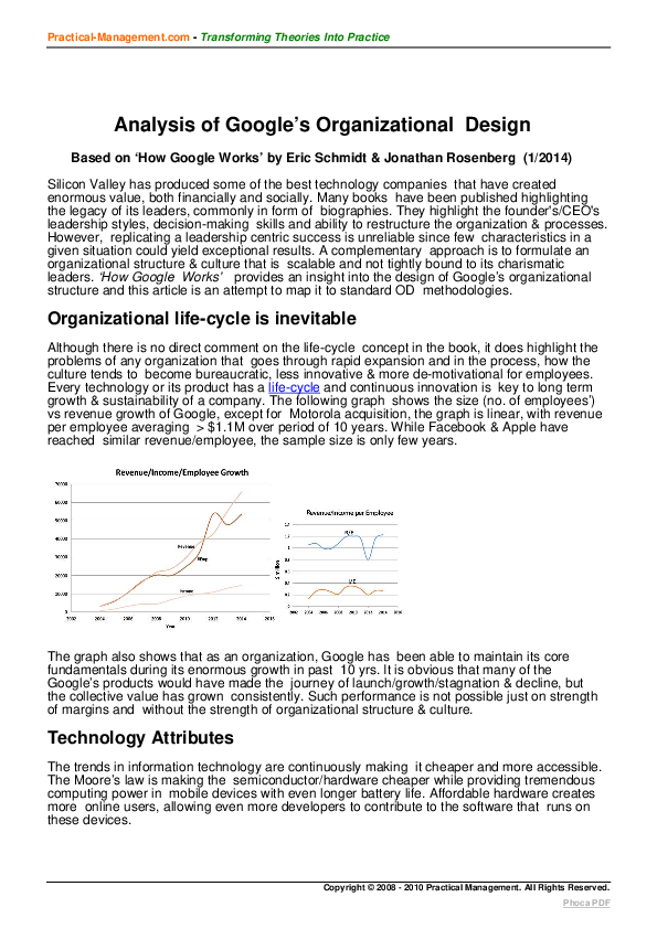 (PDF) Analysis of googles organizational design