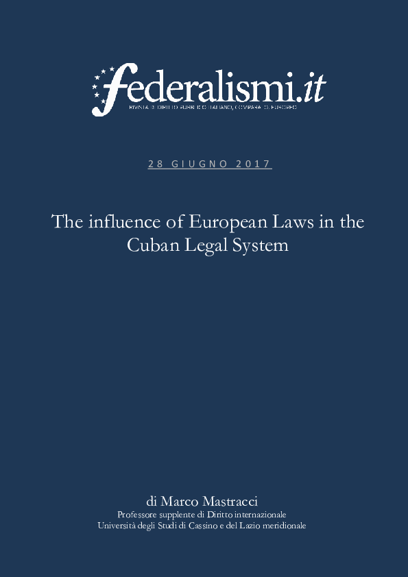 (PDF) The influence of European Laws in the Cuban Legal System The ...