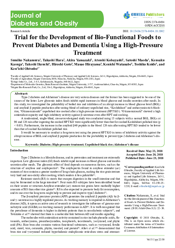 (PDF) Trial for the Development of Bio-Functional Foods to Prevent ...