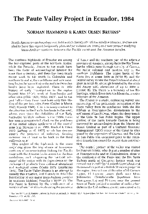 (PDF) The Paute Valley Project in Ecuador, 1984