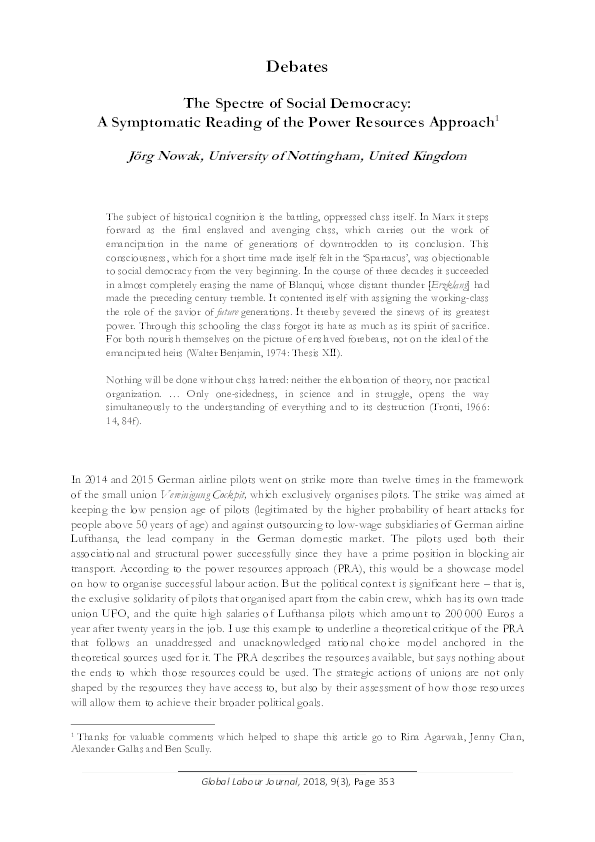 (PDF) The Spectre of Social Democracy: A Symptomatic Reading of the ...