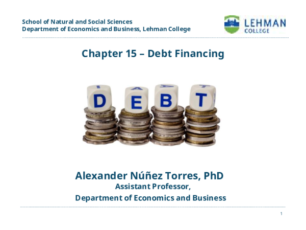(PDF) Chapter 15 – Debt Financing