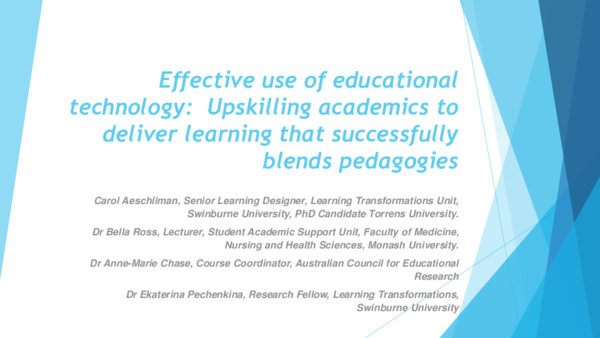 (PPT) Effective use of educational technology: Upskilling academics to ...