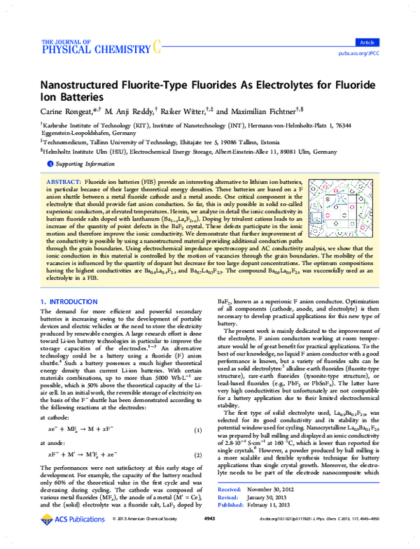 (PDF) Nanostructured Fluorite-Type Fluorides As Electrolytes for ...