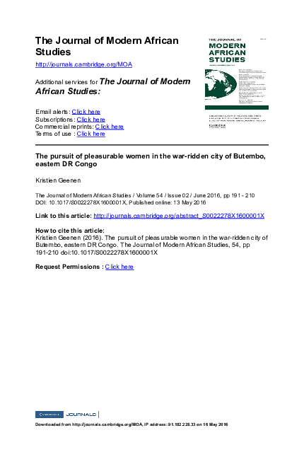 (PDF) The pursuit of pleasurable women in the war-ridden city of ...