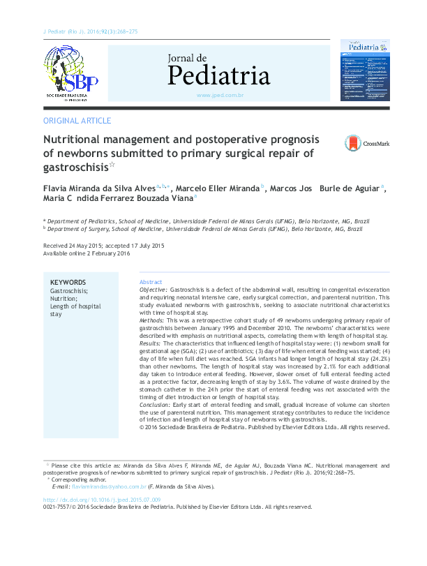 (PDF) Neonatal outcome of gastroschisis and exomphalos: A 10-year ...