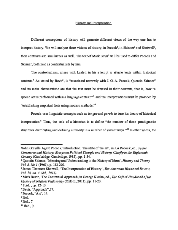 Pdf History And Interpretation