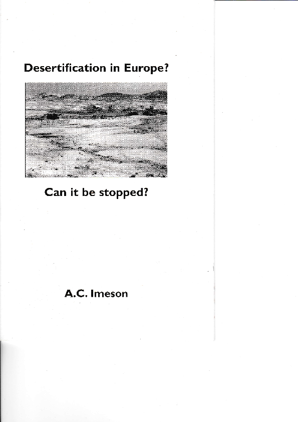 (PDF) Desertification in Europe