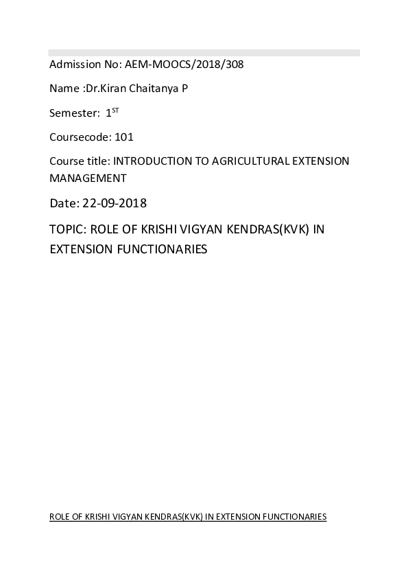 (DOC) INTRODUCTION TO AGRICULTURAL EXTENSION AND MANAGEMENT