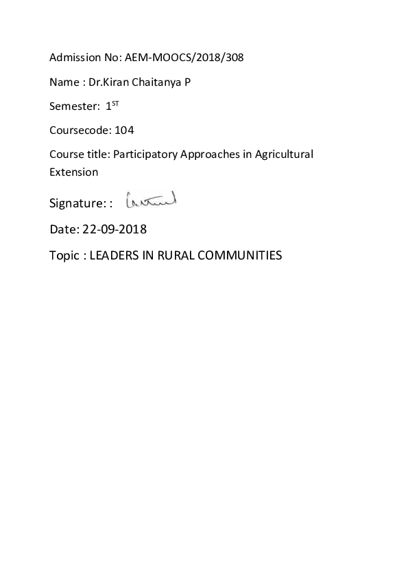 (DOC) LEADERS IN RURAL COMMUNITIES