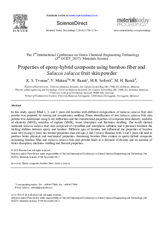 (PDF) Properties of epoxy-hybrid composite using bamboo fiber and ...