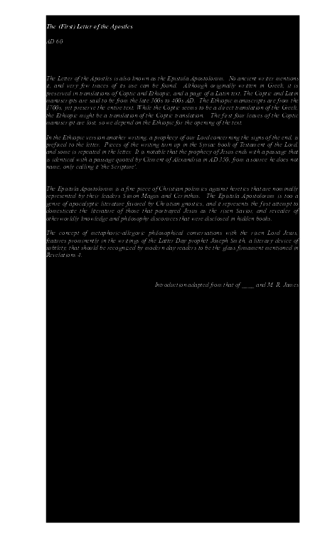 (DOC) The (First) Letter of the Apostles
