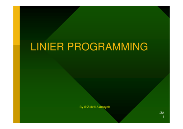 (PDF) LINIER PROGRAMMING